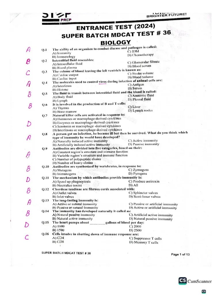Step 2024 Sb Test 36 Key Pdf