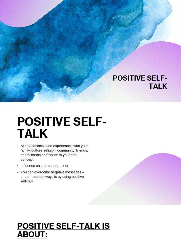 Positive Self Talk Pdf