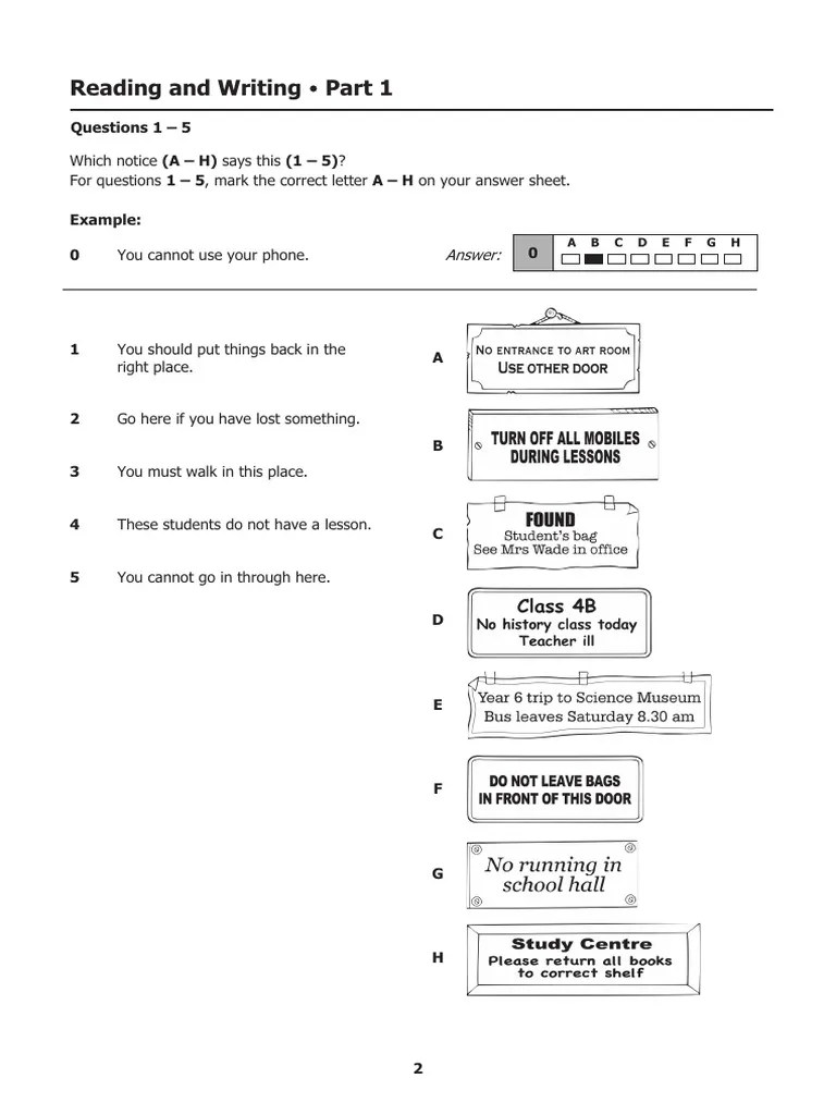 Ket Cambridge English Key For Schools Sample Paper Pdf Pdf