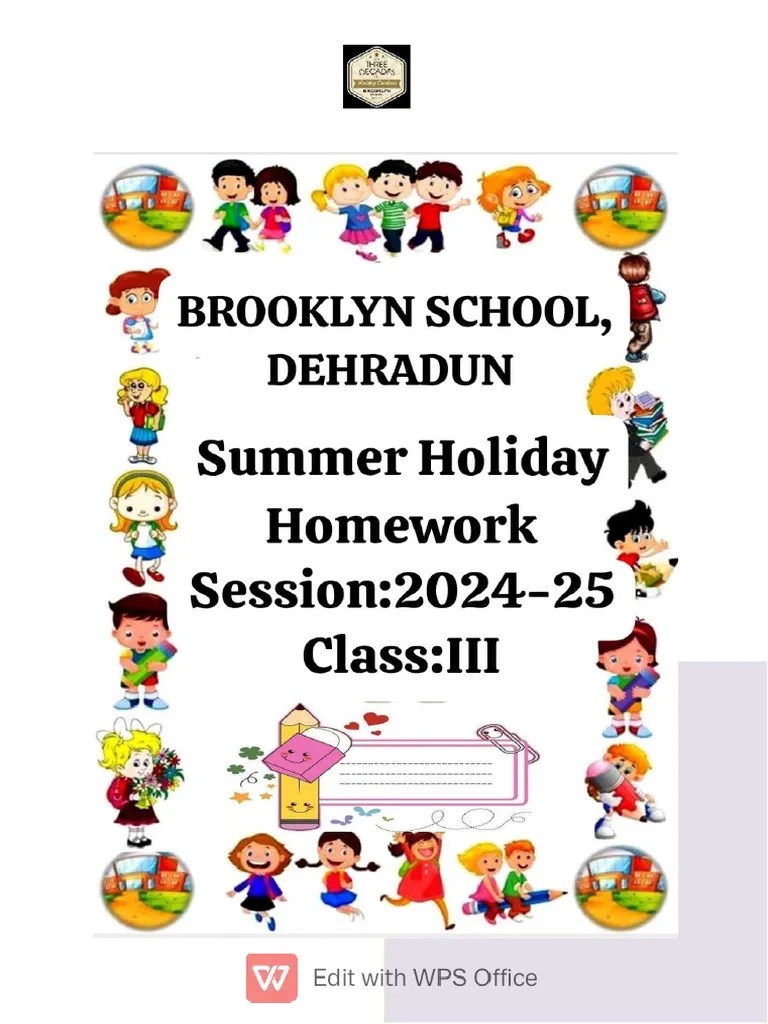 Summer Holiday Homework Class Iii Pdf