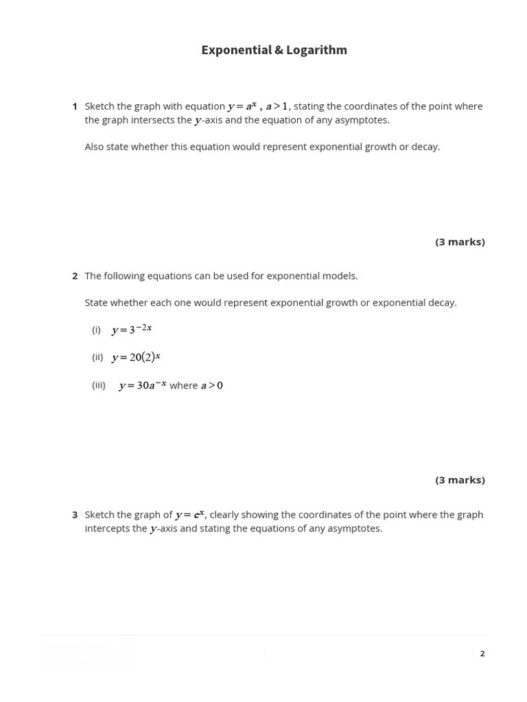 3 1 Exponential Logarithms 28p3gknouornqulm Pdf Exponential
