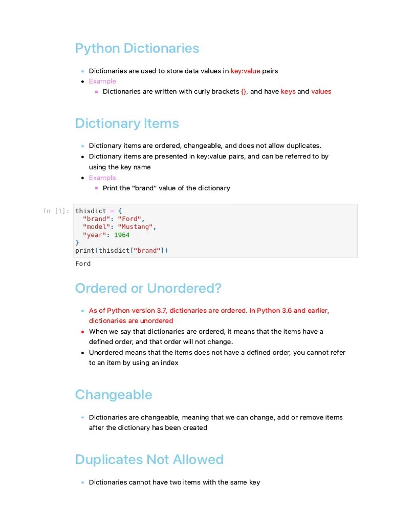 14 Python Dictionaries And Its Methods Pdf Default Computer