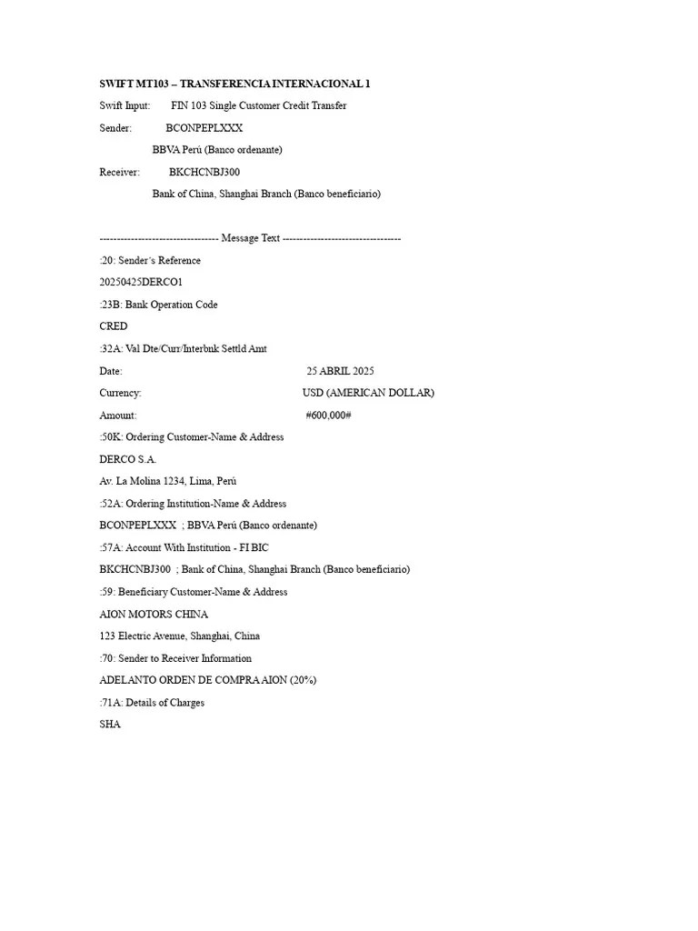 Swift Mt103 G2 Pdf