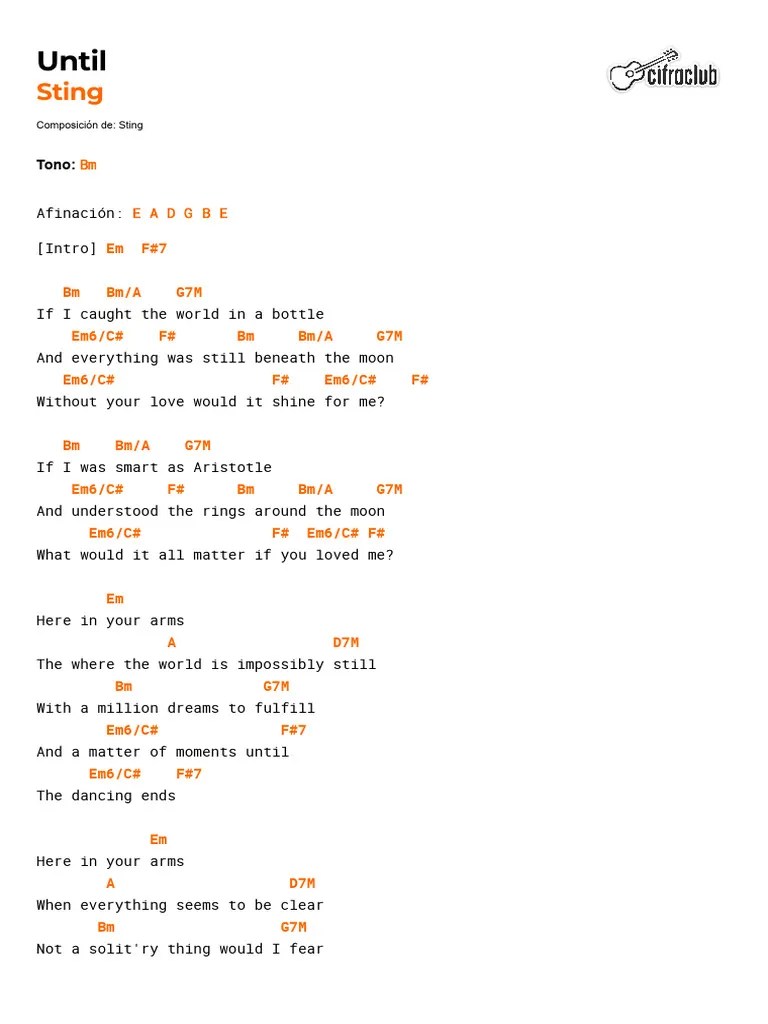 Sting Until Letra Y Acordes Piano Pdf