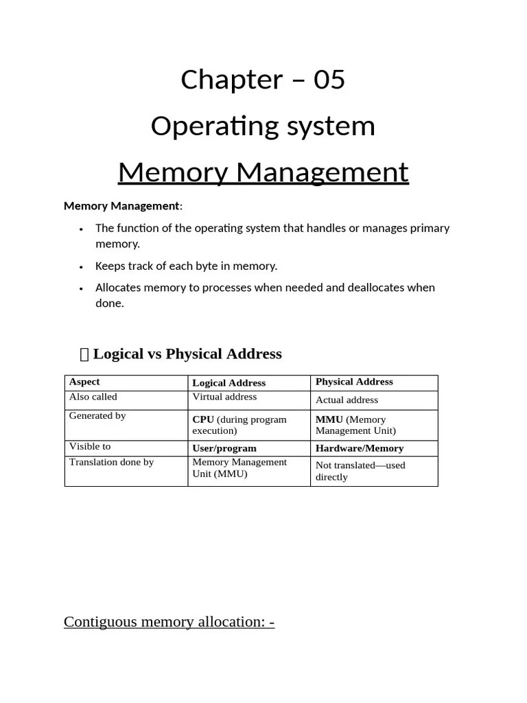 Chapter 05 Operating System Pdf Computer Data Office Equipment
