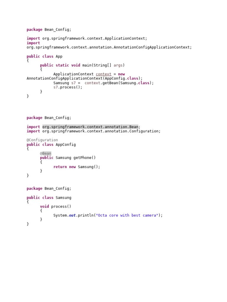 Bean Configuration Pdf