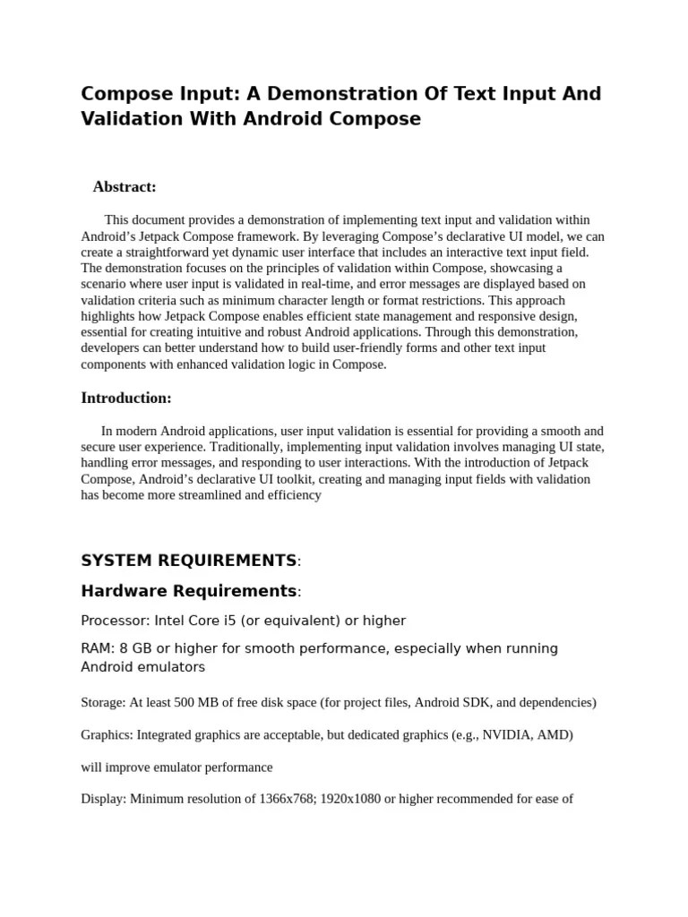 A Demonstration Of Text Input And Validation With