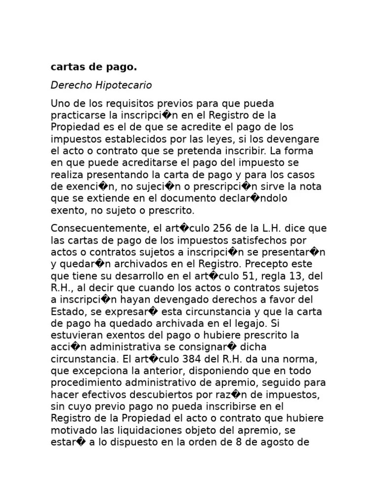Cartas De Pago Pdf