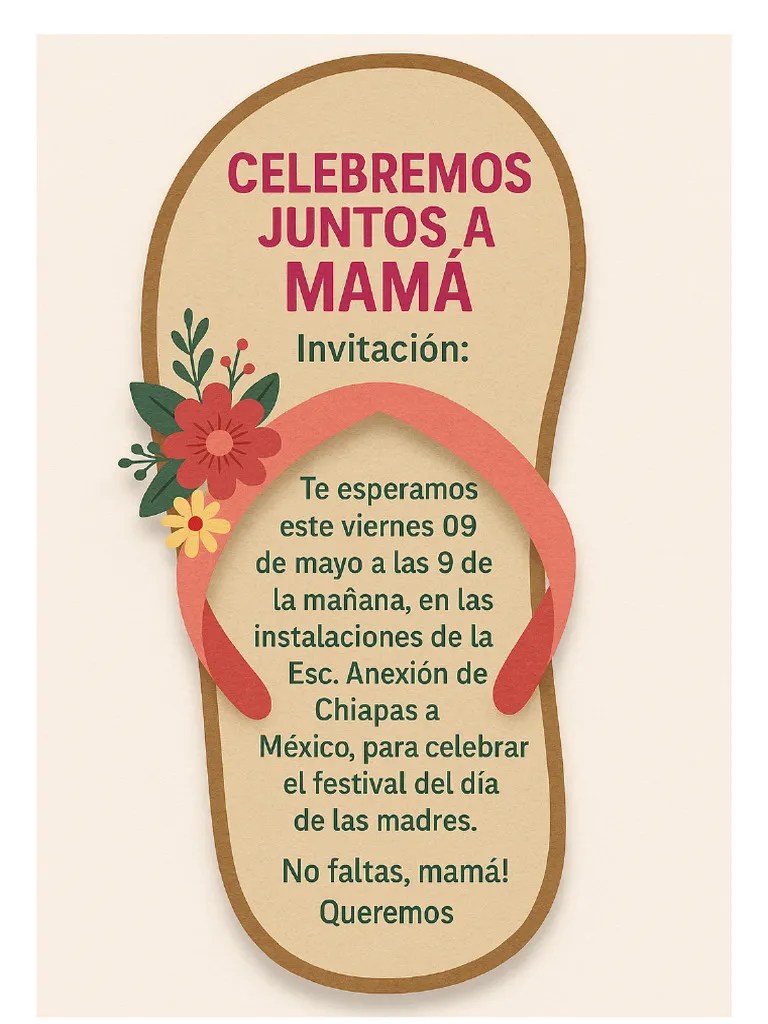 Invitacion Dia De Las Madres Pdf