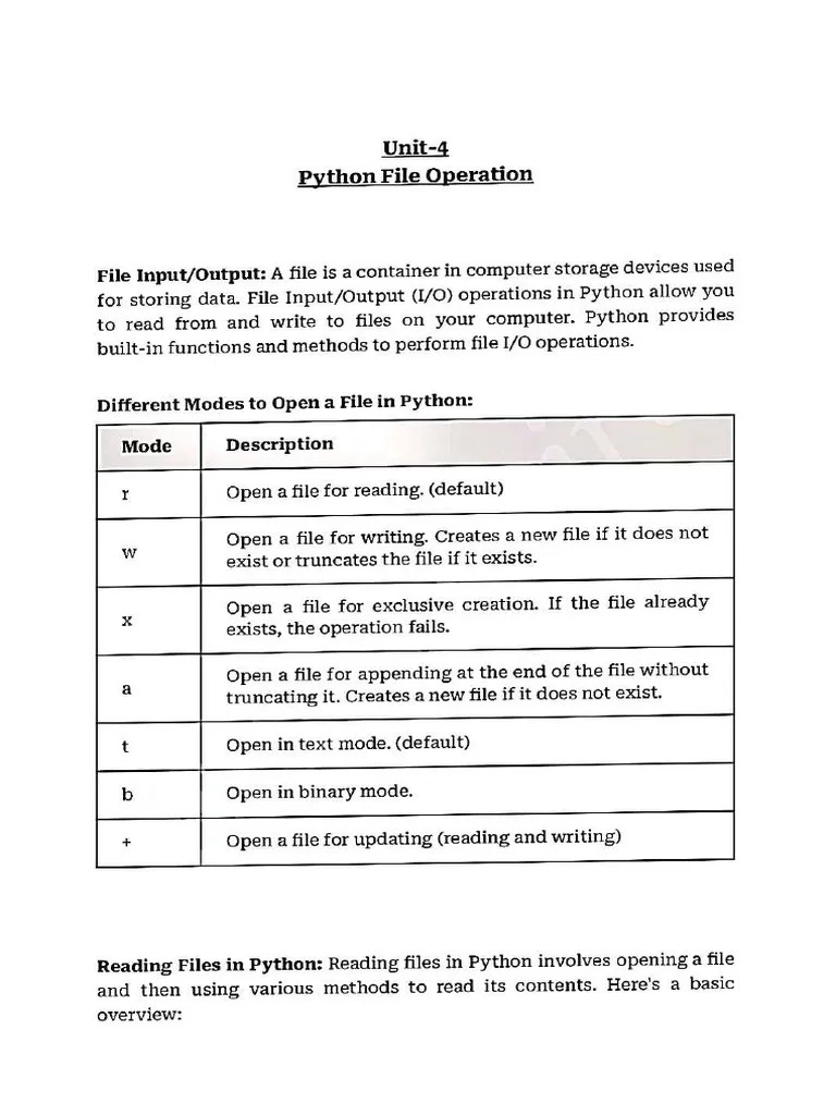 Unit 4 Python Pdf