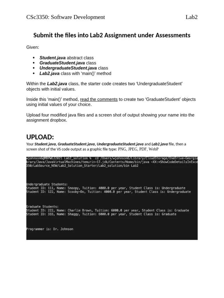 Java Lab2 Instructions Pdf