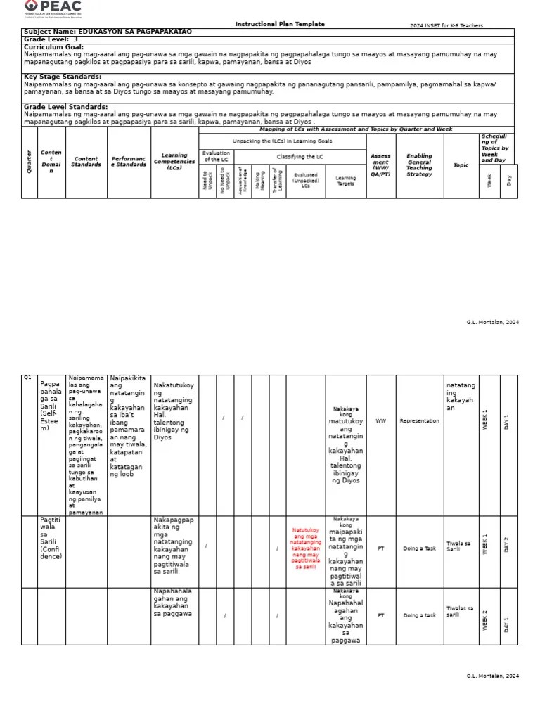 Esp 3 Instructional Plan Pdf