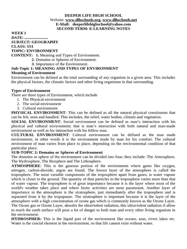 Ss1 Geography Environment Weather Notes Pdf Precipitation