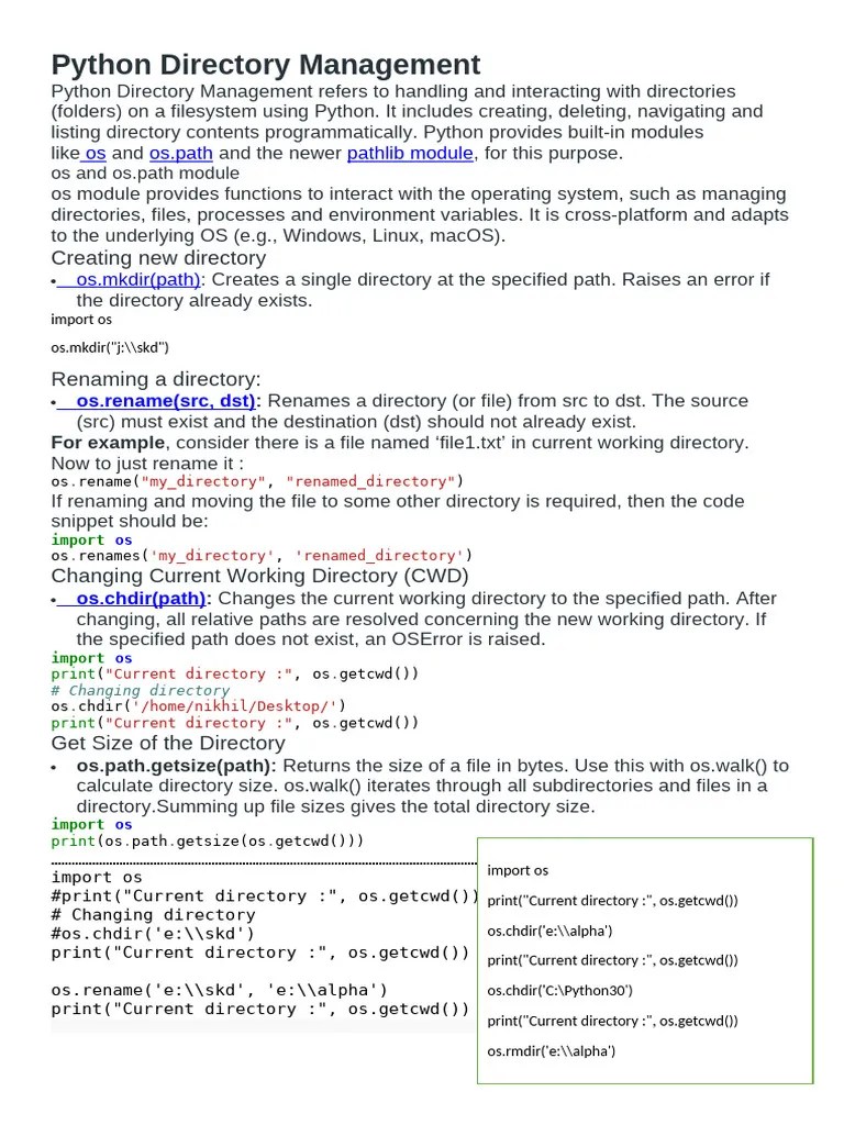 Python Directory Management Pdf Directory Computing Computer File