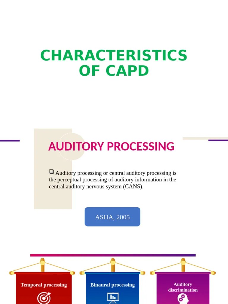 Characteristics Of Capd Pdf Diseases And Disorders Cognition