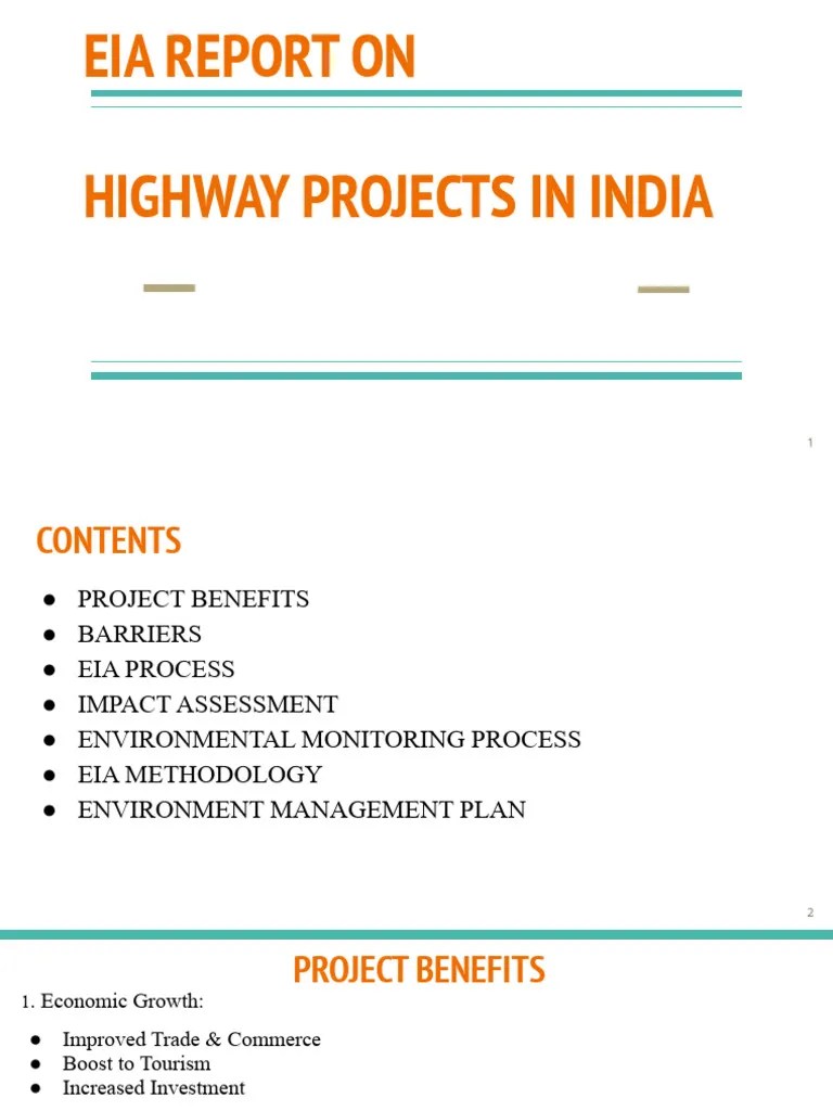 Eia Report On Highway Project Pdf Environmental Impact Assessment