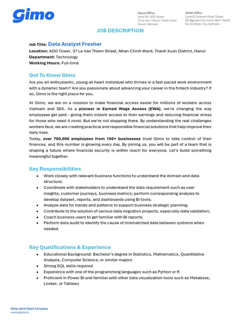 Jd Data Analyst Pdf Data Analysis Data