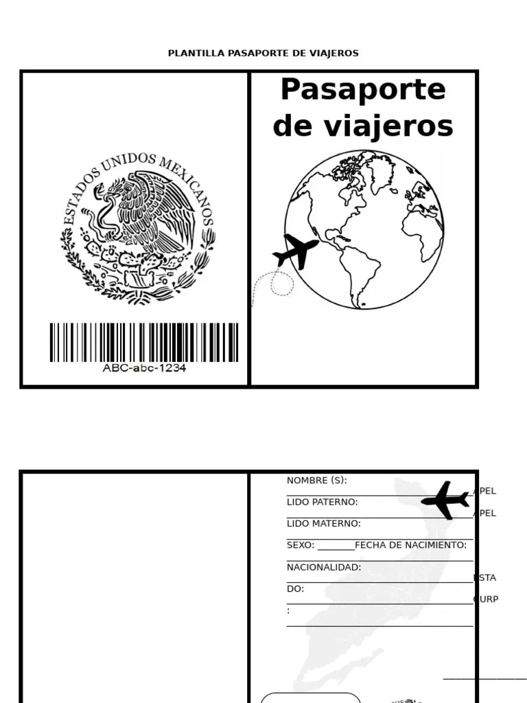 Plantilla Pasaporte De Viajeros Pdf Pdf