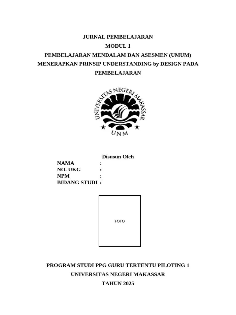 Cover Jurnal Pembelajaran Ppg Unm 2025 Pdf