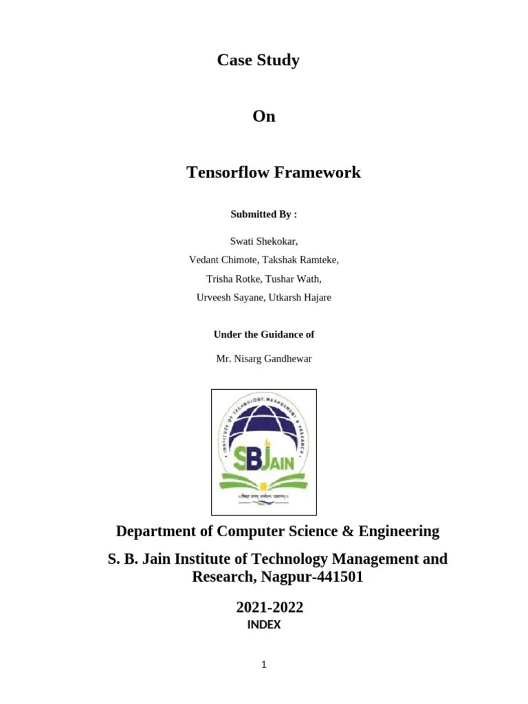 Case Study Sem5 Tensorflow Pdf Computer Architecture Computer