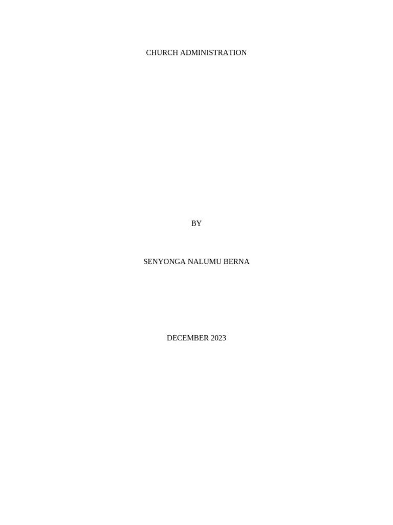 Church Administration Final Pdf Elder Christianity Jesus