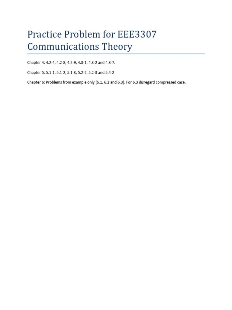 Eee3307 Soltuions To Practice Problem Pdf