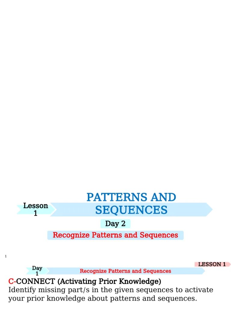 Sequence And Patterns Intro Pdf Sequence Reserved Word