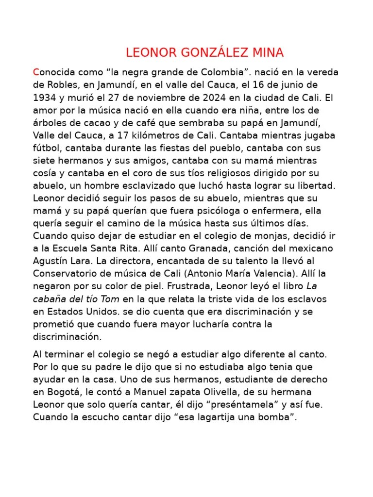 Leonor González Mina Pdf Colombia