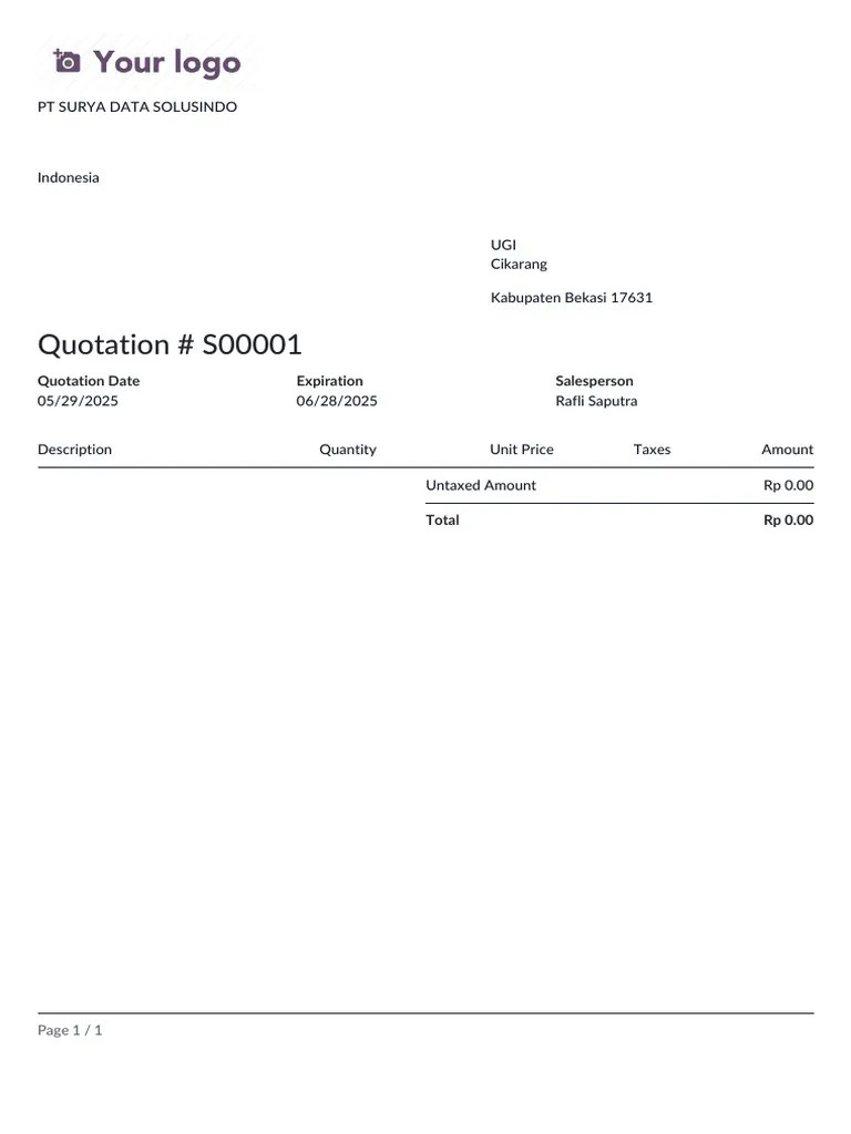 Quotation S00001 Pdf