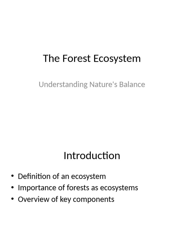 Forest Ecosystem Presentation Pdf