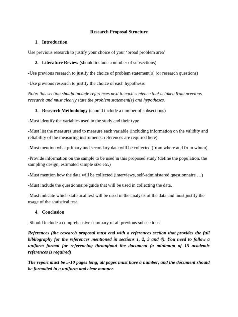Research Proposal Structure Pdf