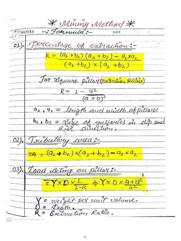 Mining Formulas For Mining Gate Aspirants Pdf