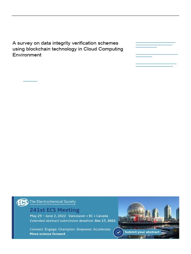 A Survey On Data Integrity Verification Schemes Using Blockchain