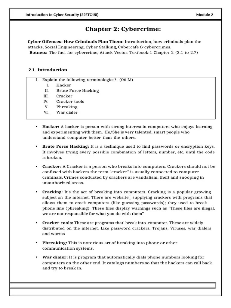 Understanding Cybercrime And Vulnerabilities Pdf Port Computer