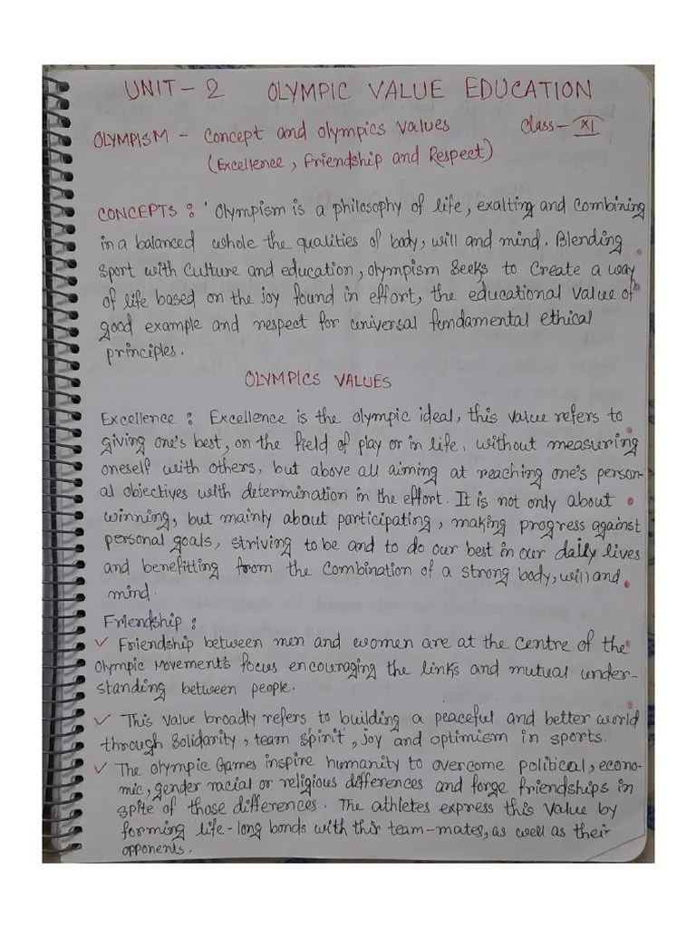 Class 11unit 2 Olympic Value Education Pdf