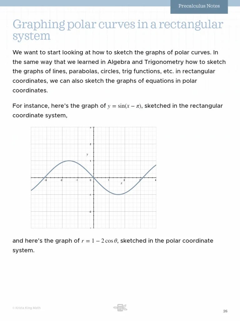 04 Graphing Polar Curves In A Rectangular System Pdf Coordinate