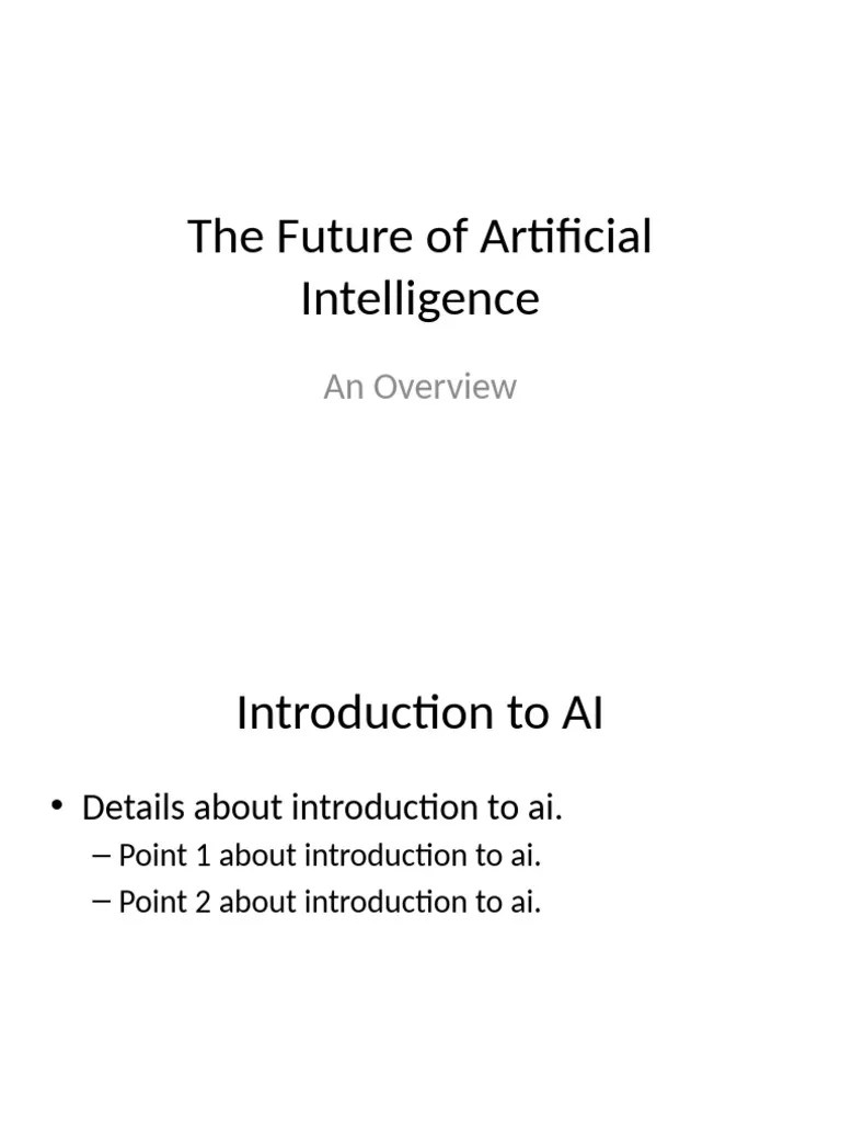 The Future Of Artificial Intelligence Pdf