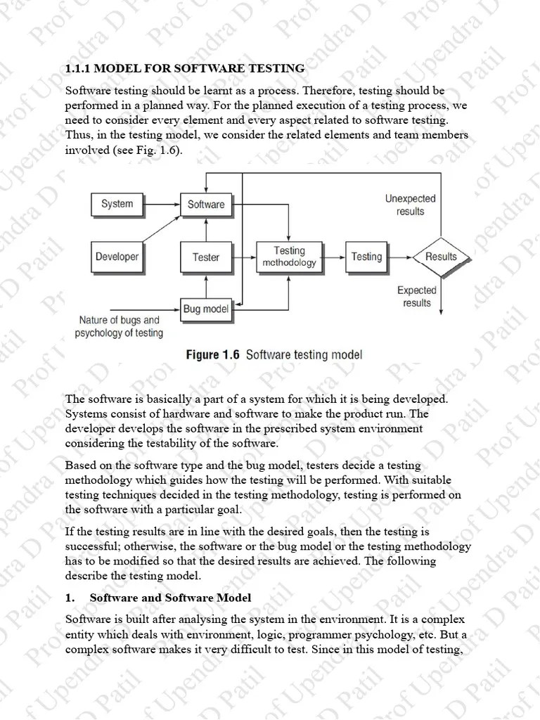 1 1 Software Testing Model 20230805 Pdf Software Testing Software Bug