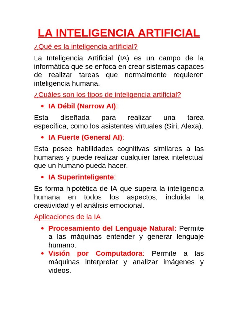 La Inteligencia Artificial Pdf