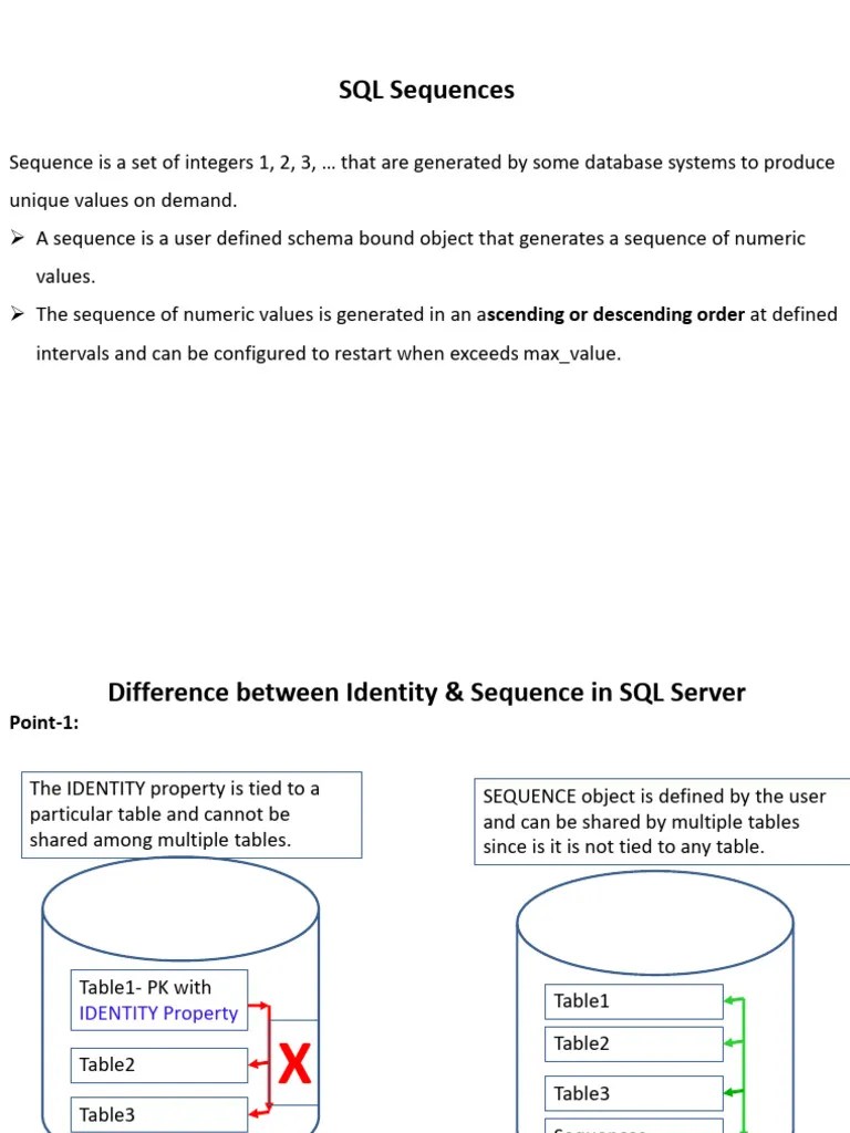 Sql Sequences Pdf Table Database Microsoft Sql Server