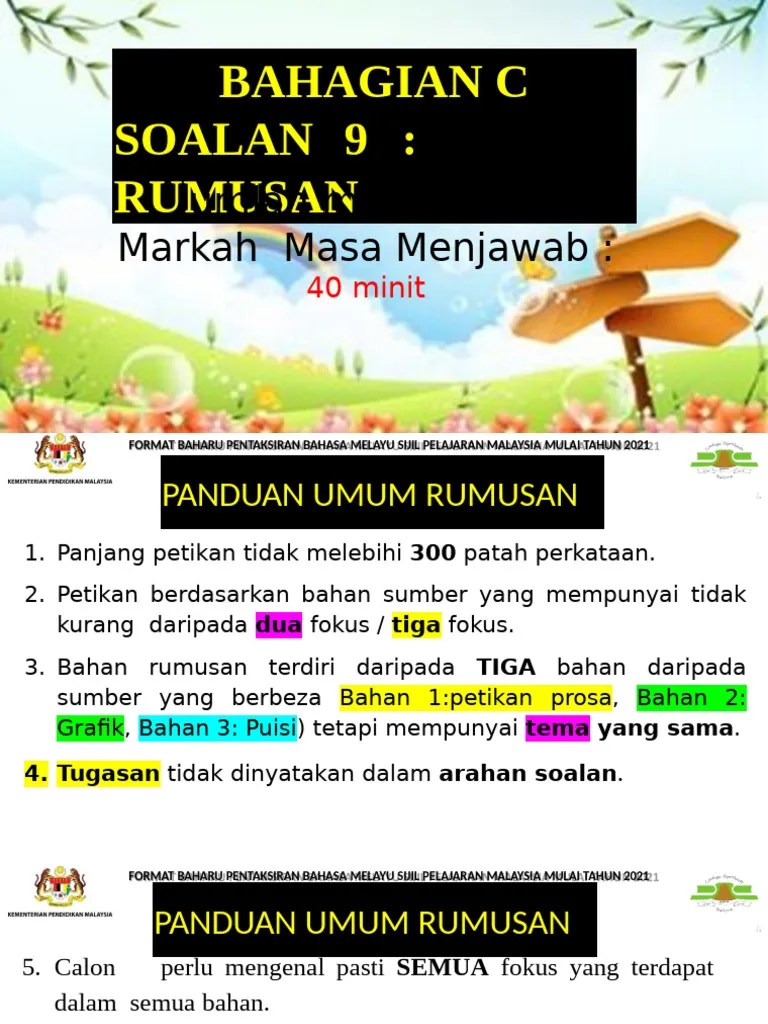 Bahasa Melayu Spm 2021 Pptx Rumusan Pdf