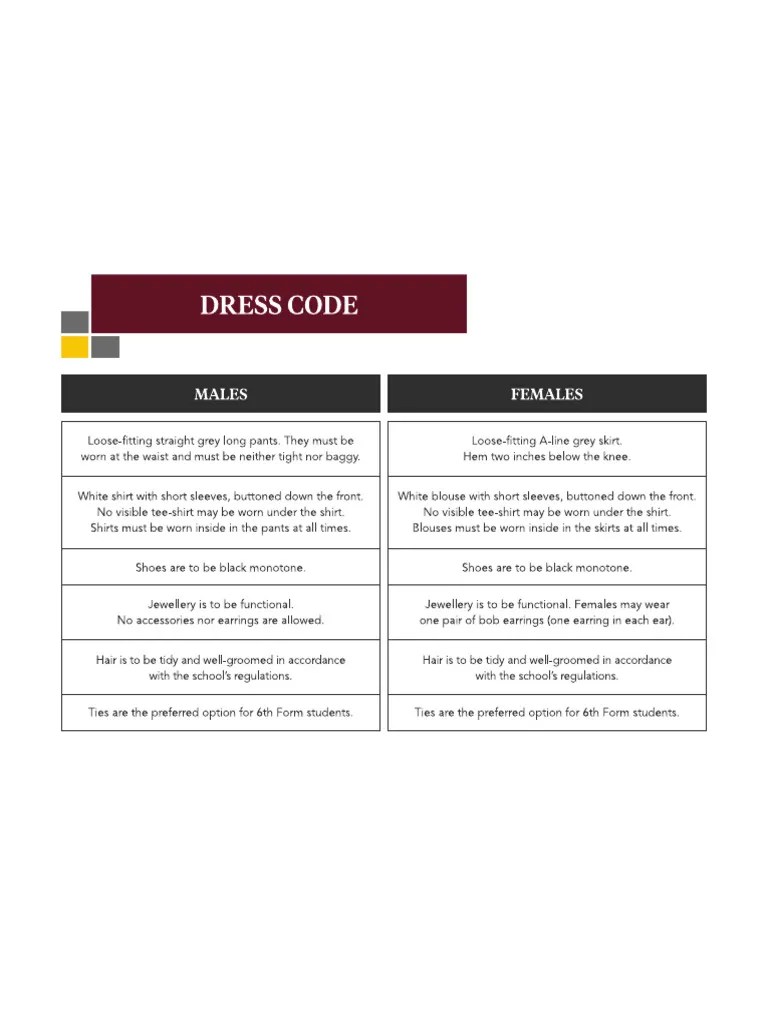 Dress Code Pdf
