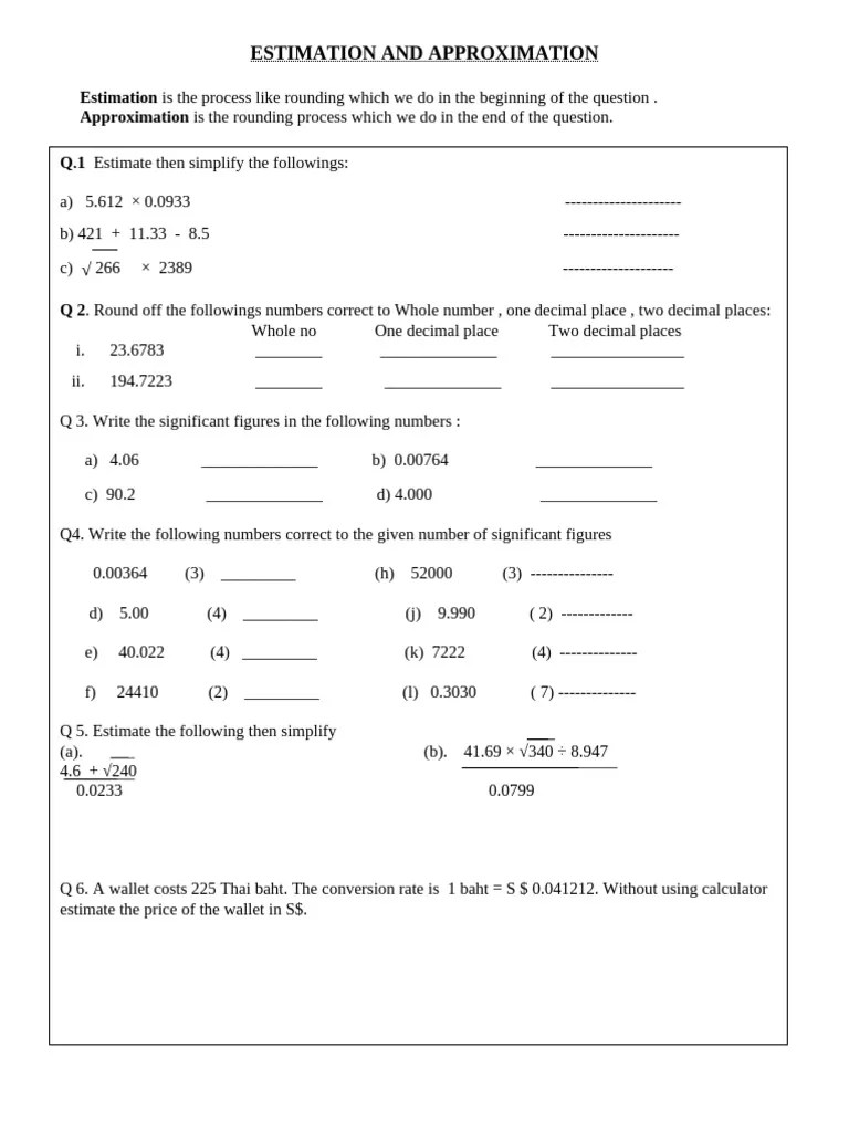 Estimation And Approximation 22 Pdf