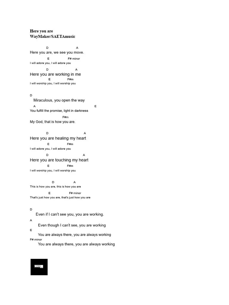 Here You Are Simplified Chords Waymaker Pdf