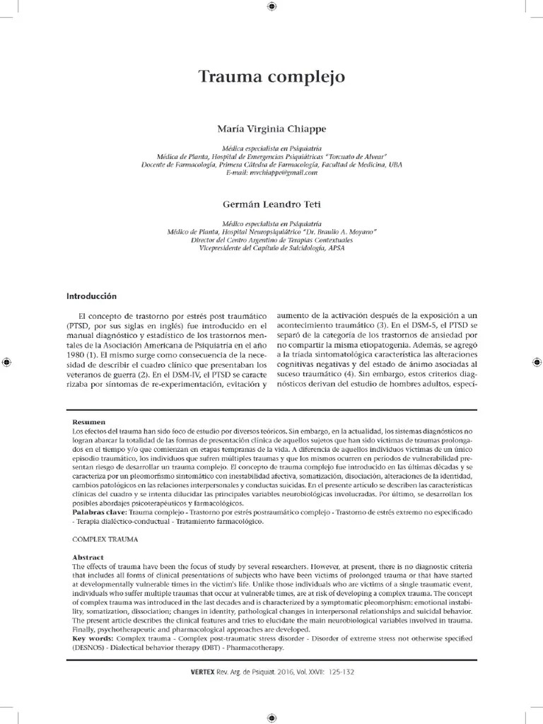 Vista De Trauma Complejo Pdf