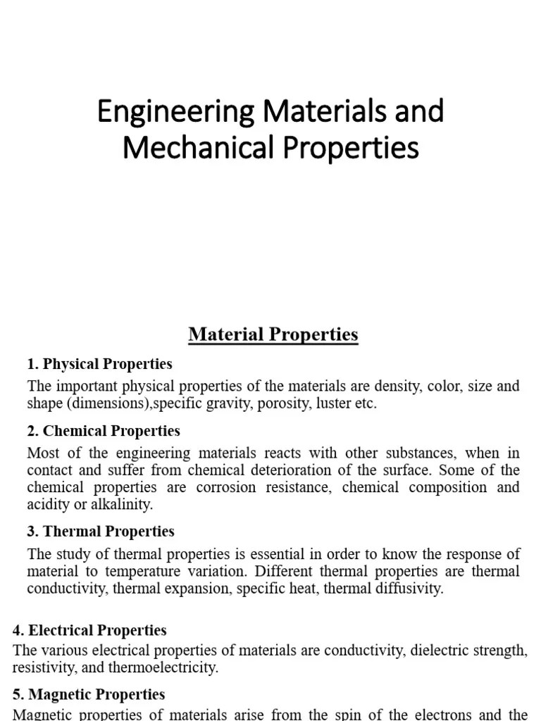 Engineering Materials And Mechanical Properties Pdf Cast Iron