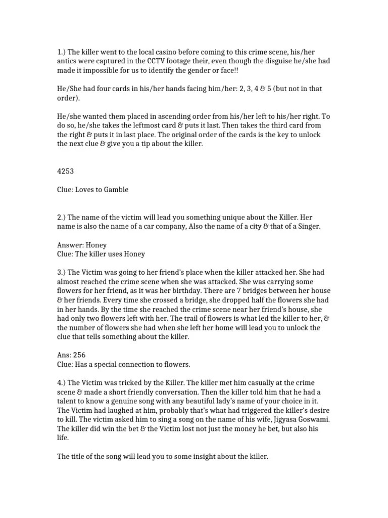 Clues Pdf