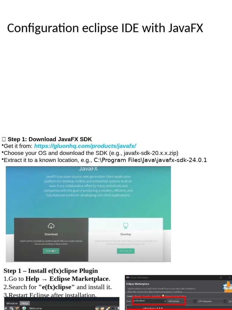 Configuration Eclipse With Javafx Pdf Eclipse Software Java