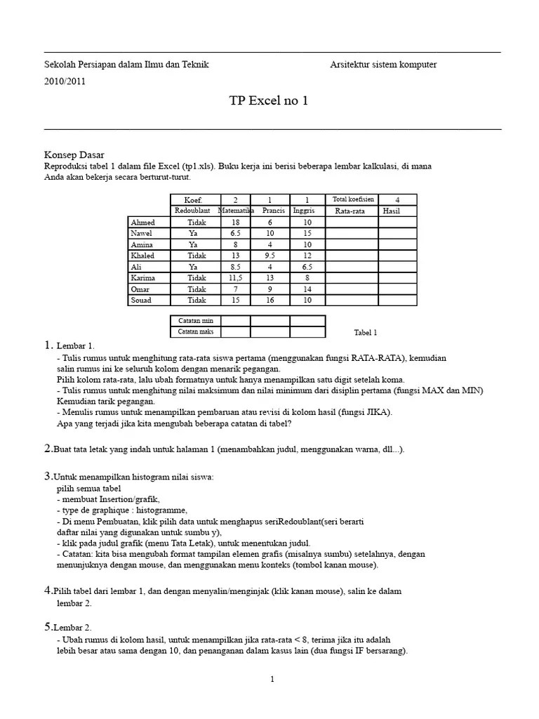 Tp Excel Pdf
