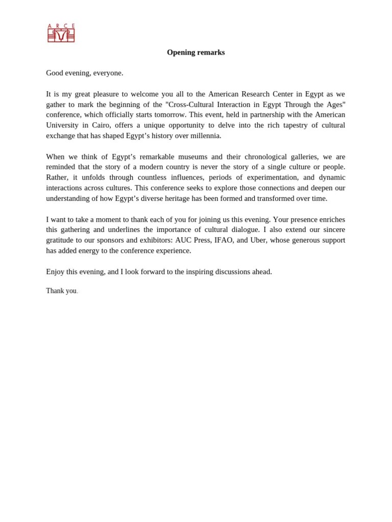 Opening Remarks Pdf